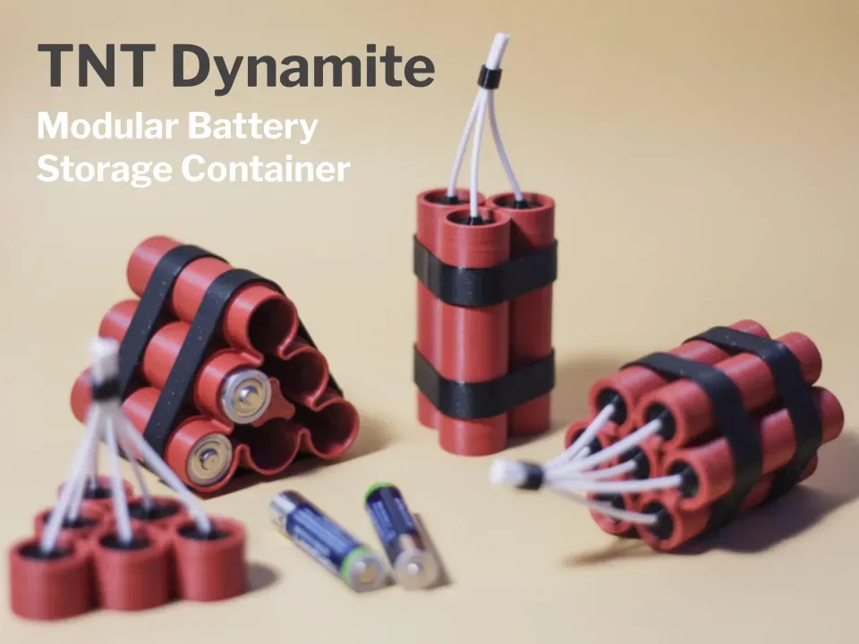 TNT Dynamite Modular Battery Storage Container - Free 3D Print Model ...