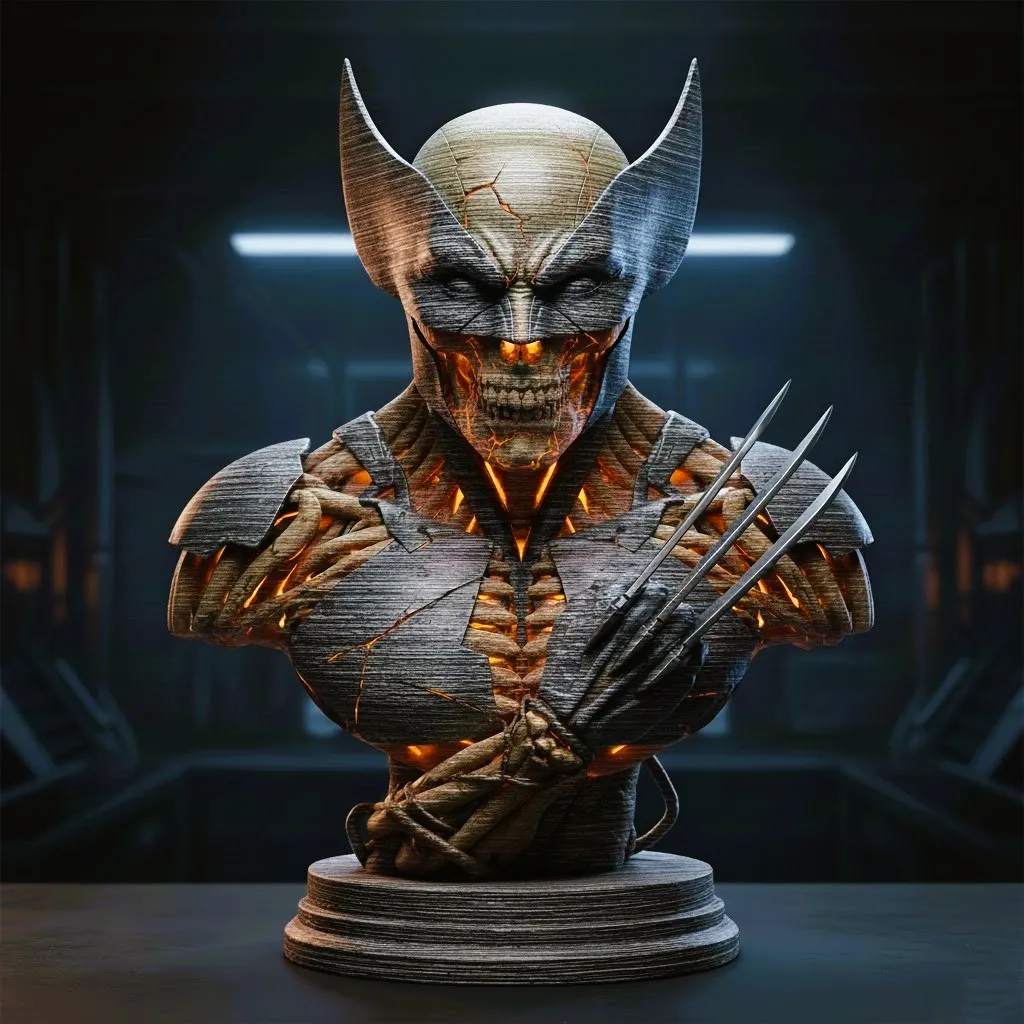Wolverine (Marvel) - Bust Skull Collection - Free 3D Print Model ...
