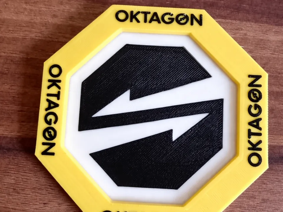 OKTAGON MMA glass coaster - Free 3D Print Model - MakerWorld