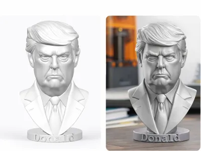 Donald Trump Style Bust – Detailed STL Model - Free 3D Print Model ...