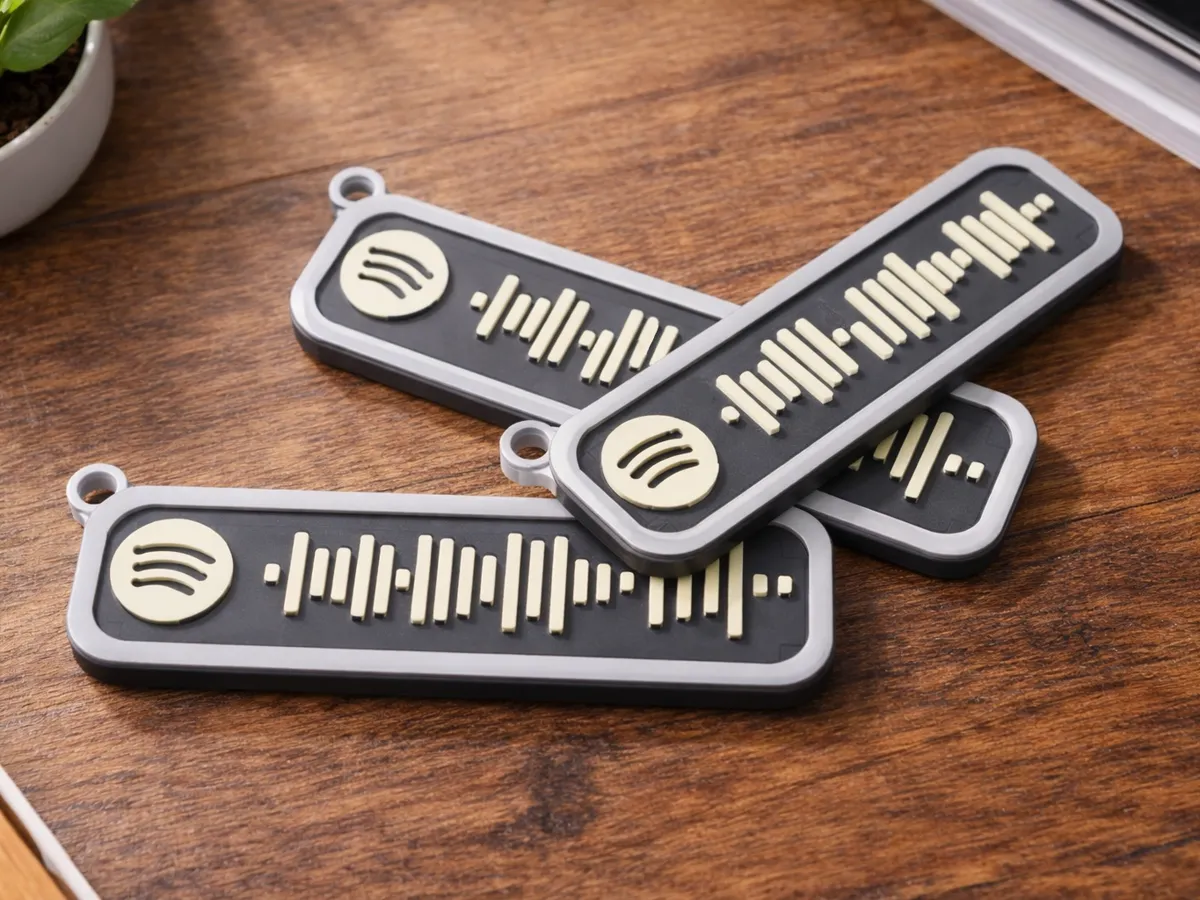 Spotify code keychain (customizable) - Free 3D Print Model - MakerWorld