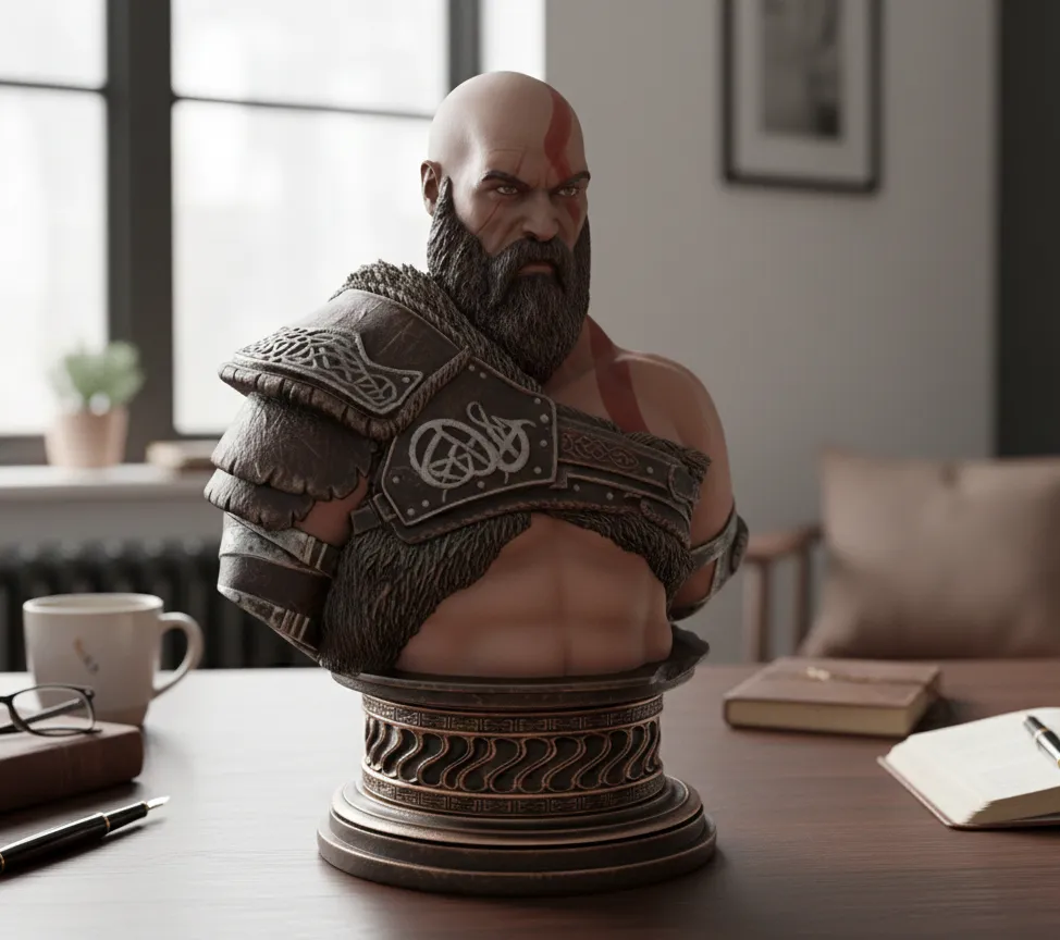Kratos Bust - Free 3D Print Model - MakerWorld