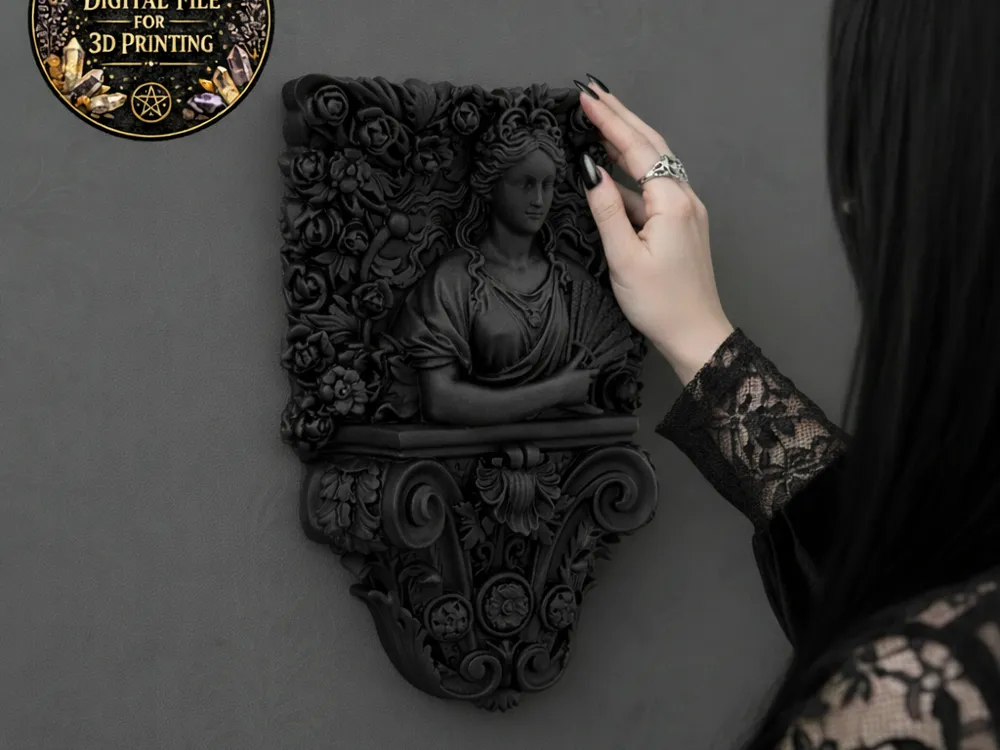 Gothic Victorian Lady Plaque Dark Rose Garden - Free 3D Print Model ...