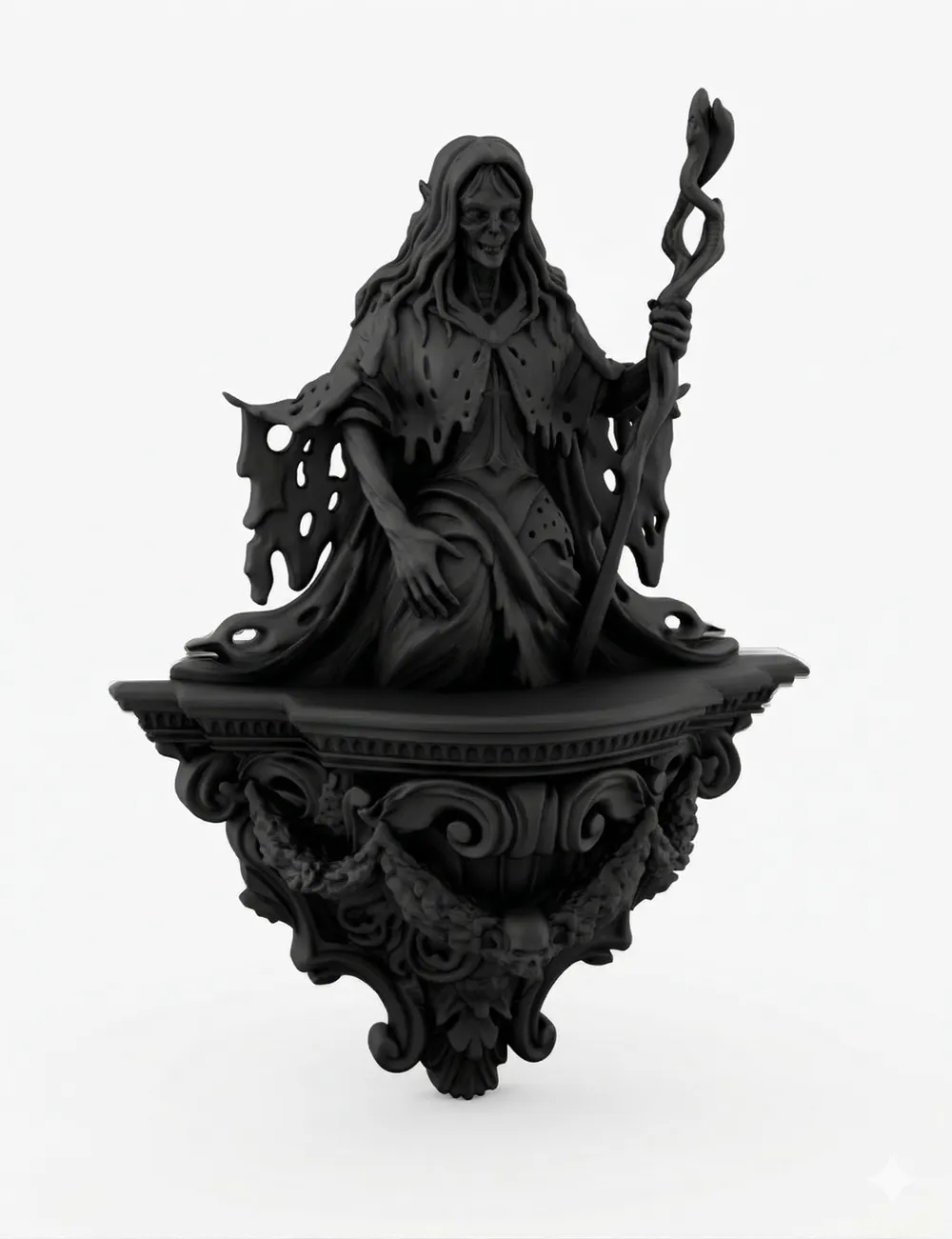 Gothic Death Goddess Altar - Spectral Witch Wall - Free 3D Print Model ...