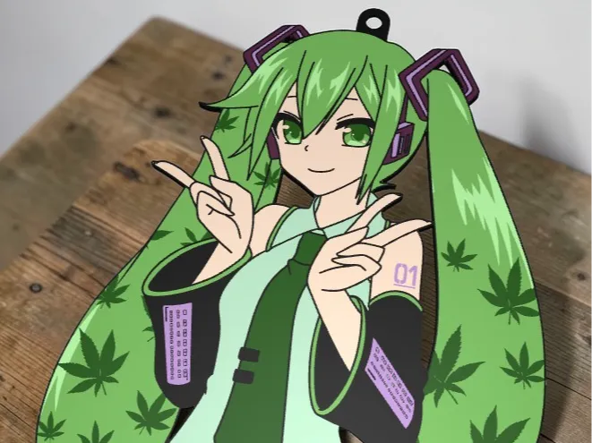 3D Keychain “Hatsune Miku – Weed - Free 3D Print Model - MakerWorld