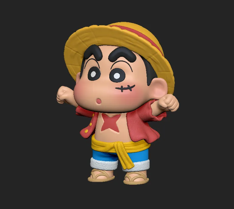 Luffy Shin-chan 2.0 Split Parts Version - Free 3D Print Model - MakerWorld