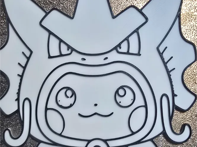 Poncho Pikachu Gyarados Coloring Panel - Free 3D Print Model - MakerWorld