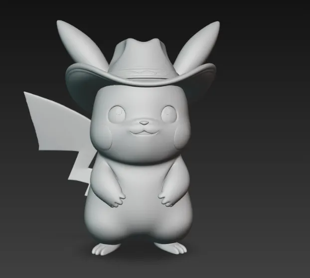pokemon pikachu with cowboy hat - Free 3D Print Model - MakerWorld
