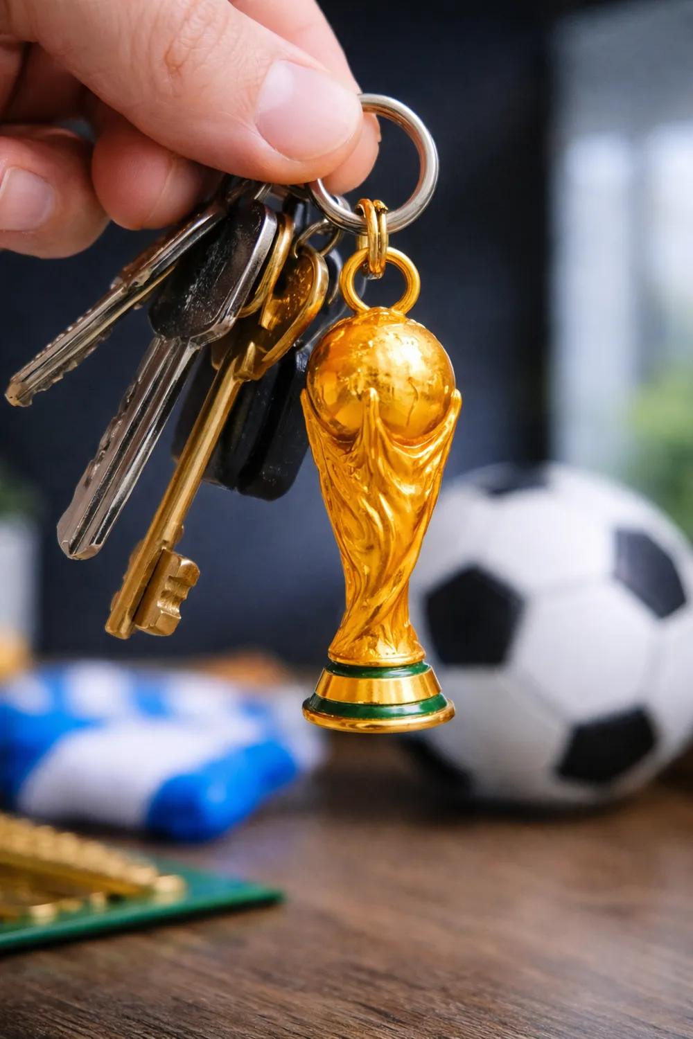 world-cup-trophy-keychain-no-chain-strong-ring - Free 3D Print Model ...