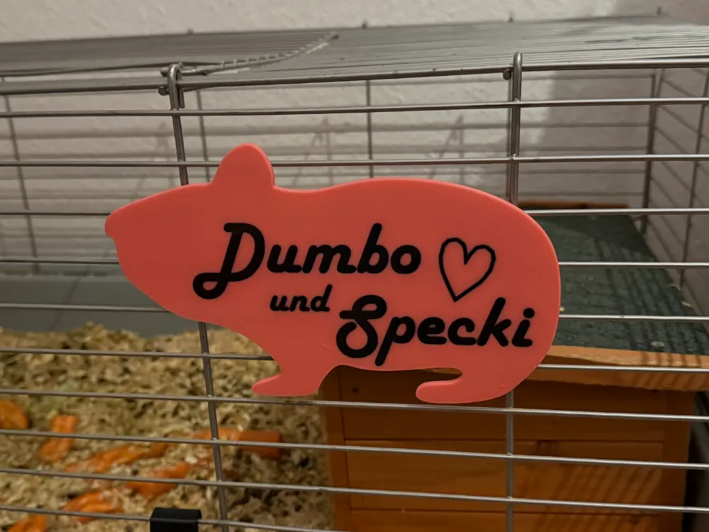 Sign Guinea Pig Cage (Text editable) - Free 3D Print Model - MakerWorld