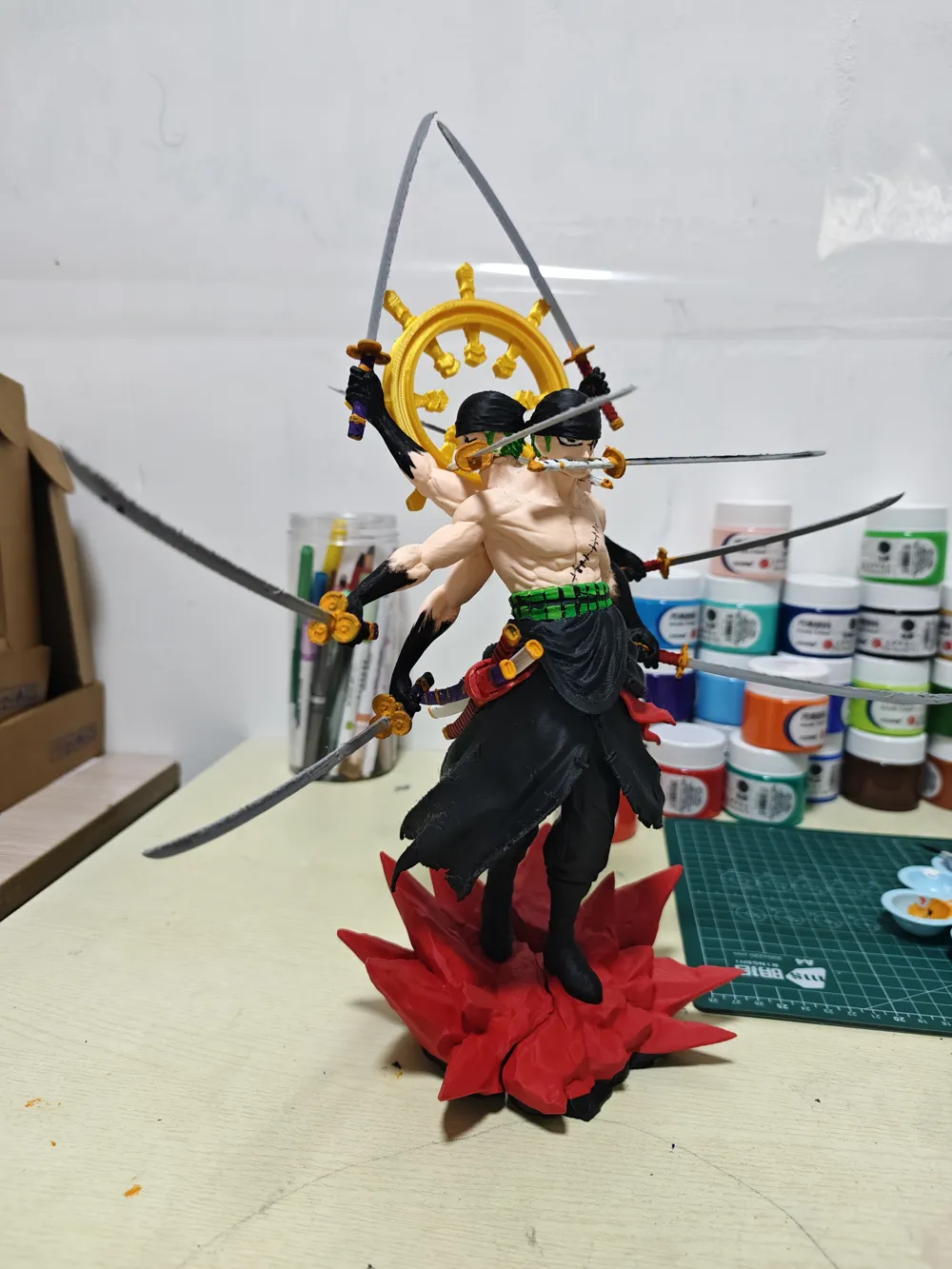 One Piece Roronoa Zoro Asura Nine Swords Style Split Multi-color Multi ...