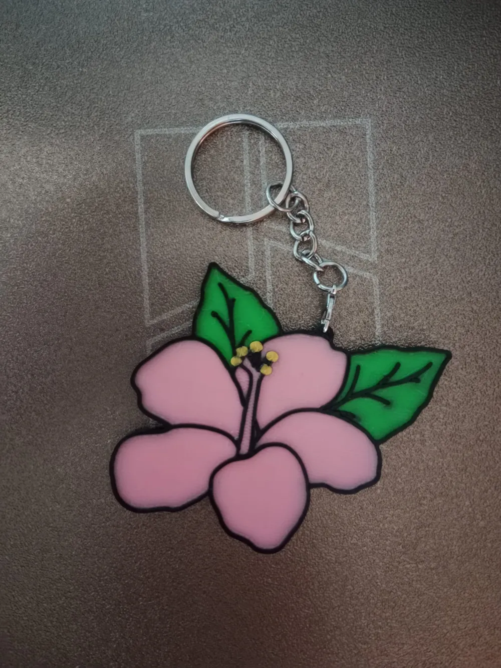 Hibiscus flower keychain - Free 3D Print Model - MakerWorld