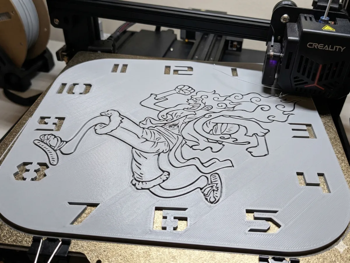 One Piece - Luffy Gear 5 Wall Clock Face - Free 3D Print Model - MakerWorld