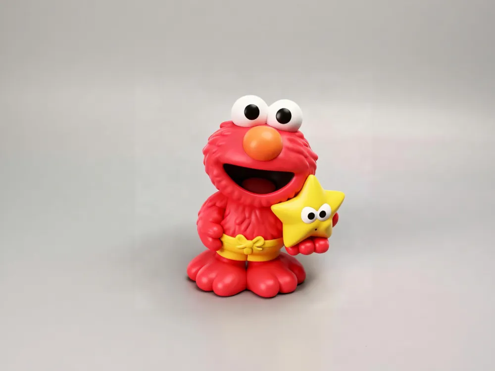 Elmo Holding a Star - Sesame Street Cute Figurine Girl's Coloring Toy ...