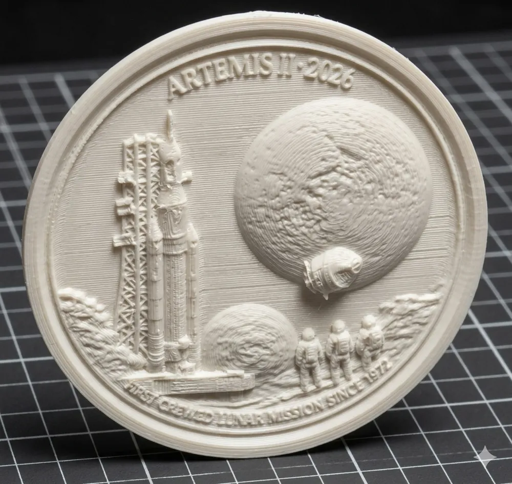 Artemis 2 Mission Coin - Free 3D Print Model - MakerWorld