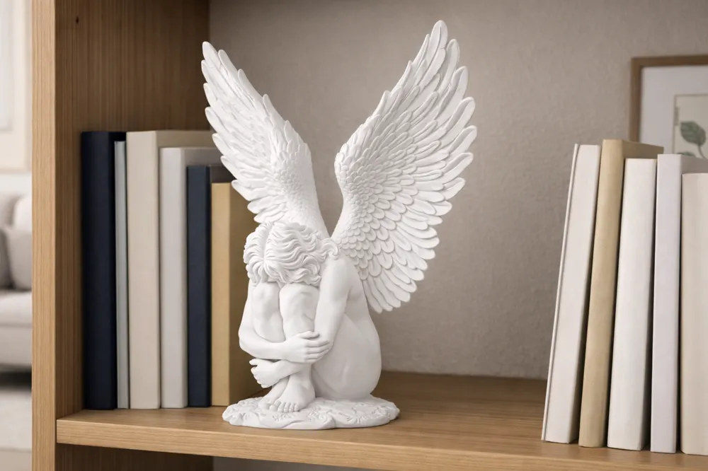 Crouching Angel Woman with Wings – Mourning Angel - Free 3D Print Model ...