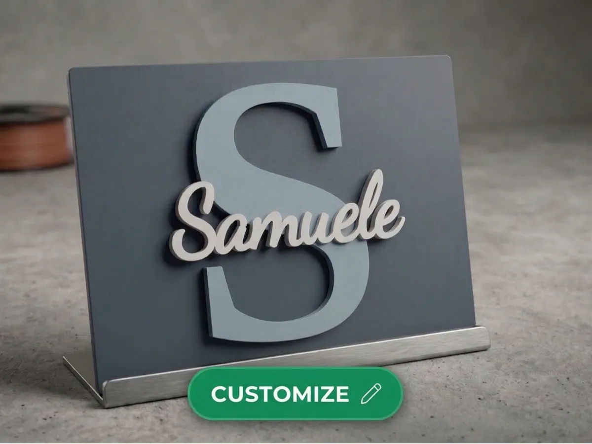 Parametric Inlay Name Sign Customizable - Free 3D Print Model - MakerWorld