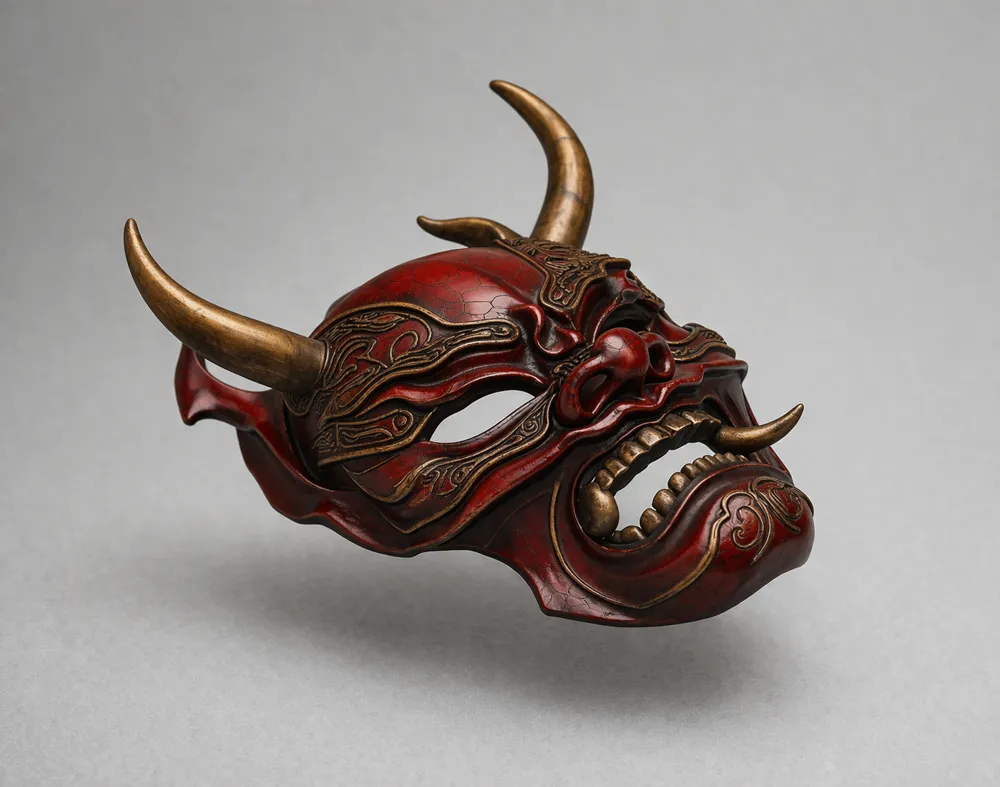 Oni Demon Mask 2 STL – Detailed Japanese Mask - Free 3D Print Model ...