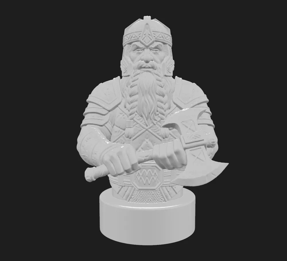Dwarf Warrior Chess Piece – Fantasy 3D Miniature - Free 3D Print Model ...