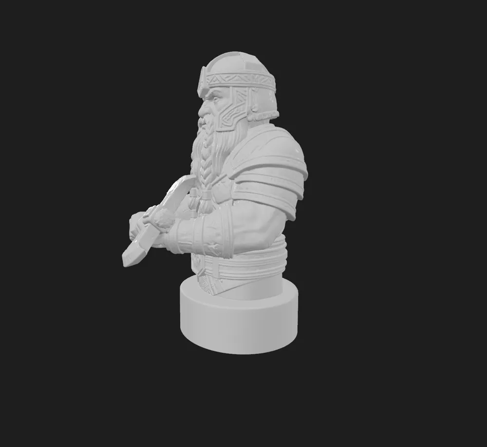 Dwarf Warrior Chess Piece – Fantasy 3D Miniature - Free 3D Print Model ...