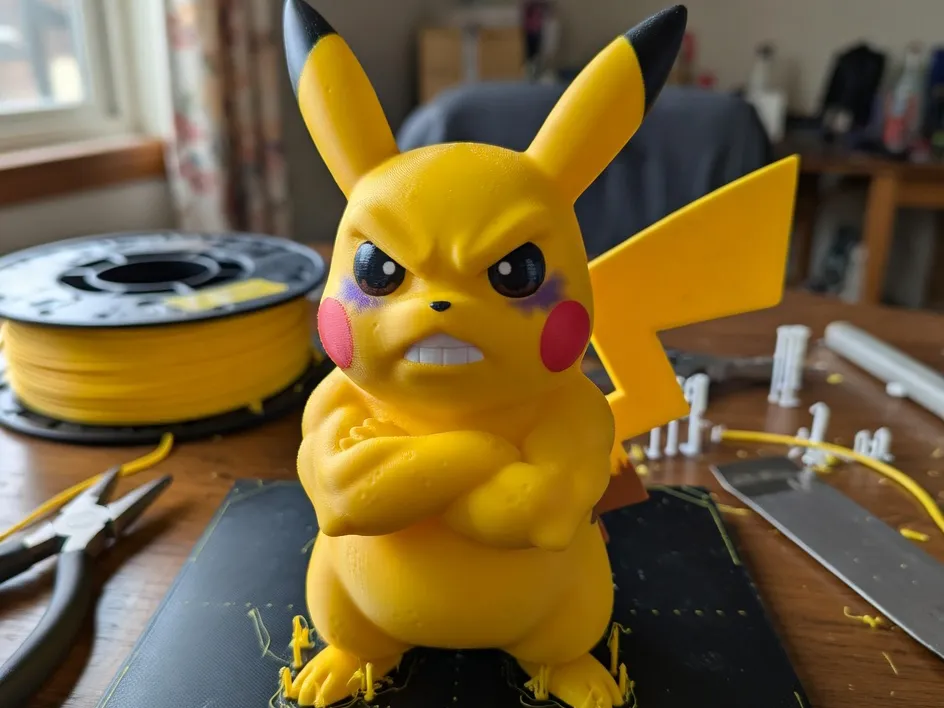 angry muscular Pikachu - Free 3D Print Model - MakerWorld