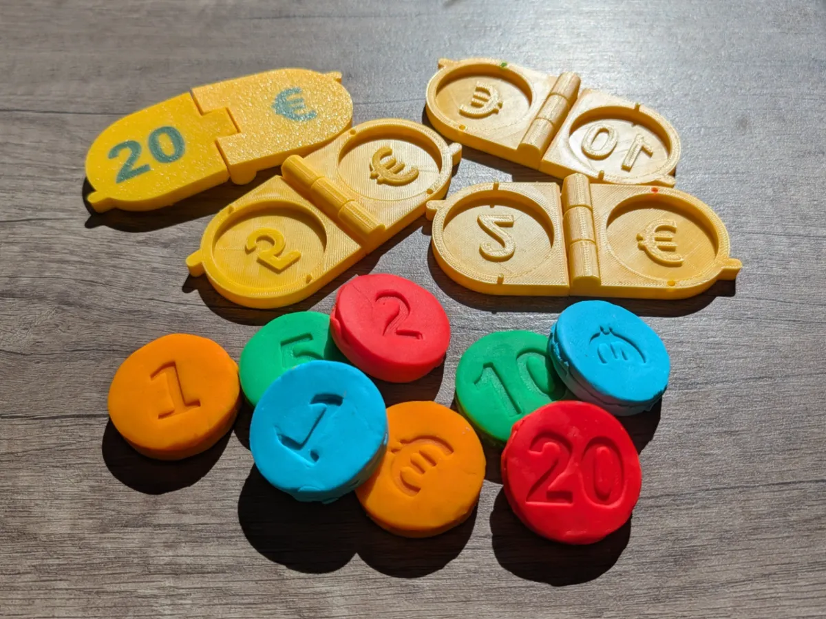 Play doh euro and dollar coin maker - Free 3D Print Model - MakerWorld