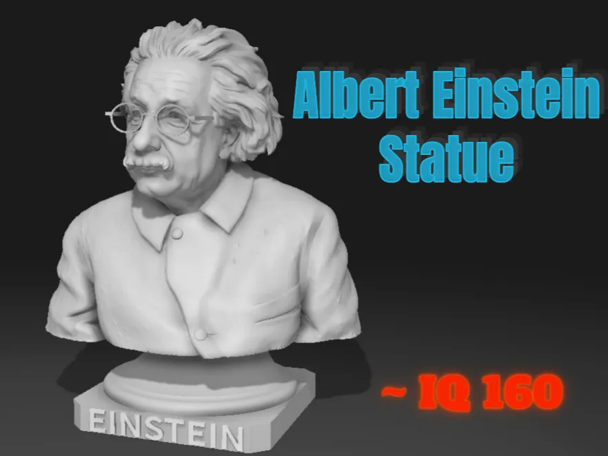 Albert Einstein Statue - Free 3D Print Model - MakerWorld