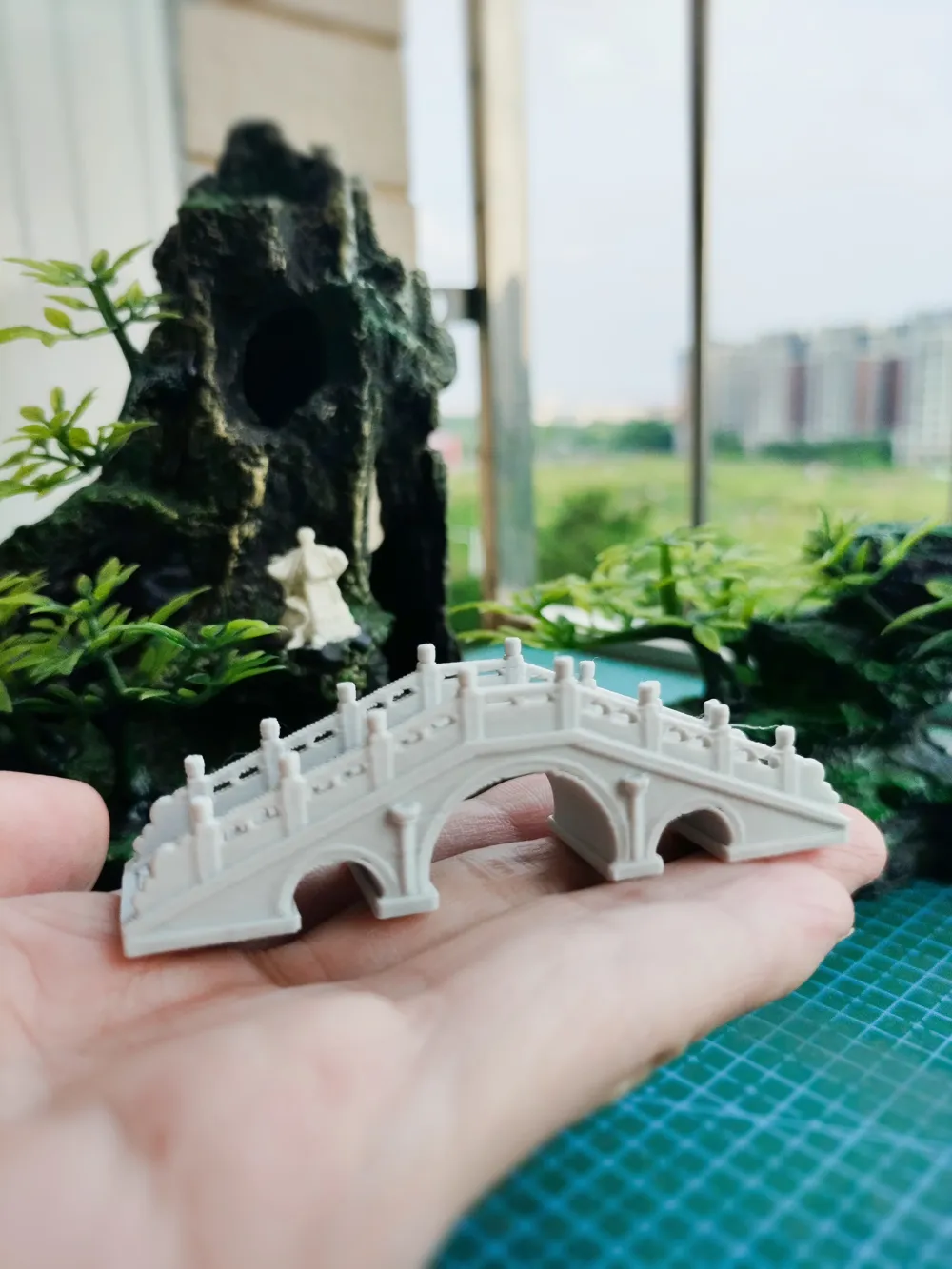 Chinese Ancient Style Three-Arch Bridge Architectural Model Ornament ...