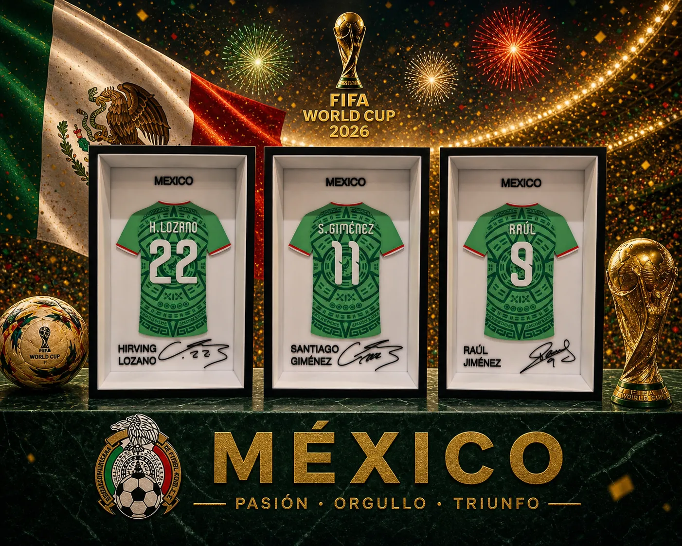 Orbelín Pineda - Mexico - Jersey Frame - Free 3D Print Model - MakerWorld