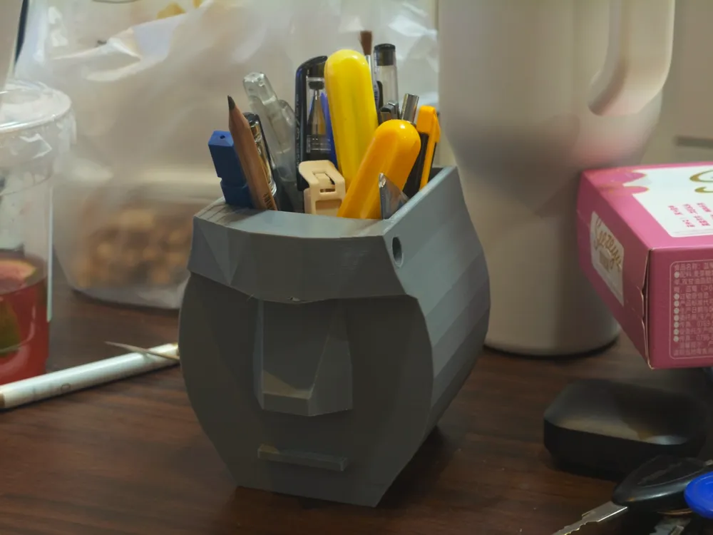 Easter Island Statue Pen Holder - Free 3D Print Model - MakerWorld