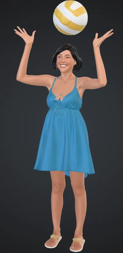 Woman plays ball with hands up - Free 3D Print Model - MakerWorld