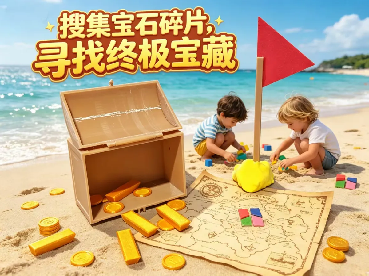 Beach Treasure Hunt! Collect gem fragments, open the ultimate treasure ...