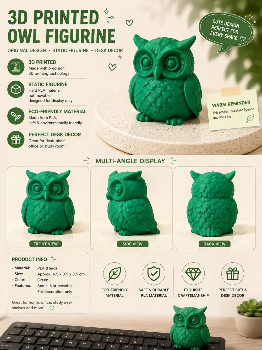 Owl Figurine - Free 3D Print Model - MakerWorld