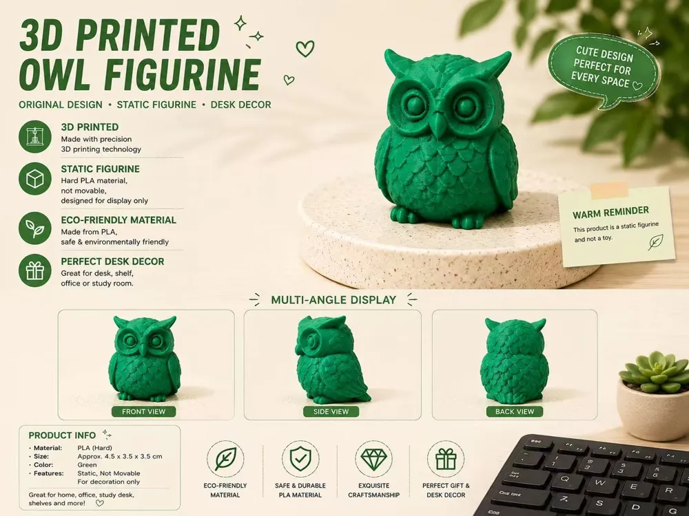 Owl Figurine - Free 3D Print Model - MakerWorld