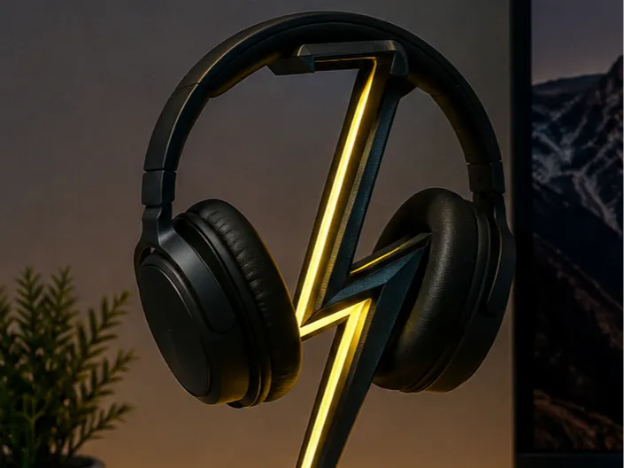lightning bolt headphone holder - Free 3D Print Model - MakerWorld