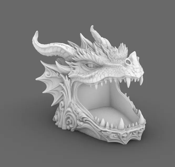 Gothic Dragon Skull Jewelry Organizer Catchall - Free 3D Print Model ...