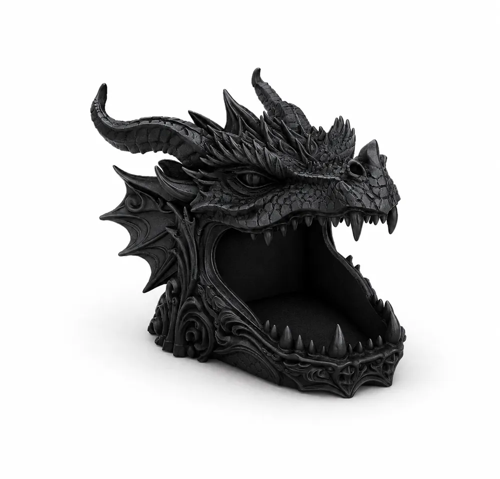 Gothic Dragon Skull Jewelry Organizer Catchall - Free 3D Print Model ...
