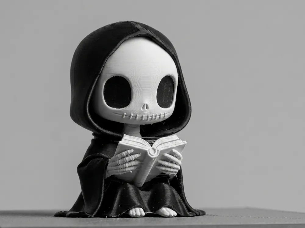 (Split Model) Reading Skeleton Figurine - Free 3D Print Model - MakerWorld