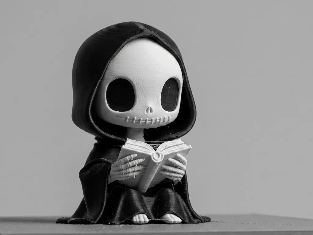(Split Model) Reading Skeleton Figurine - Free 3D Print Model - MakerWorld