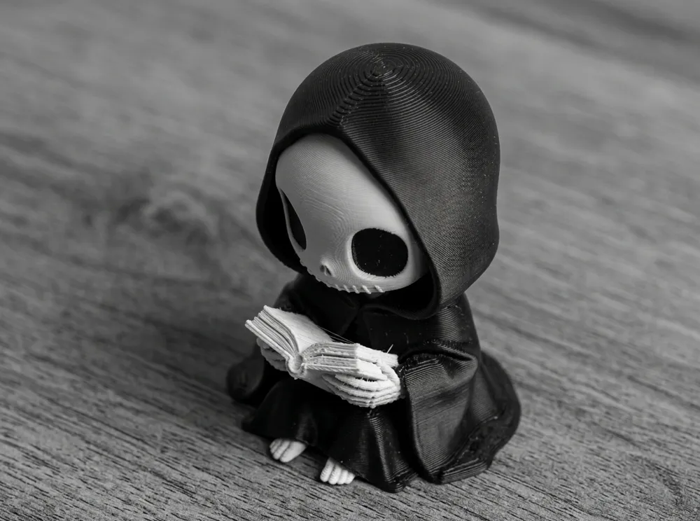 (Split Model) Reading Skeleton Figurine - Free 3D Print Model - MakerWorld