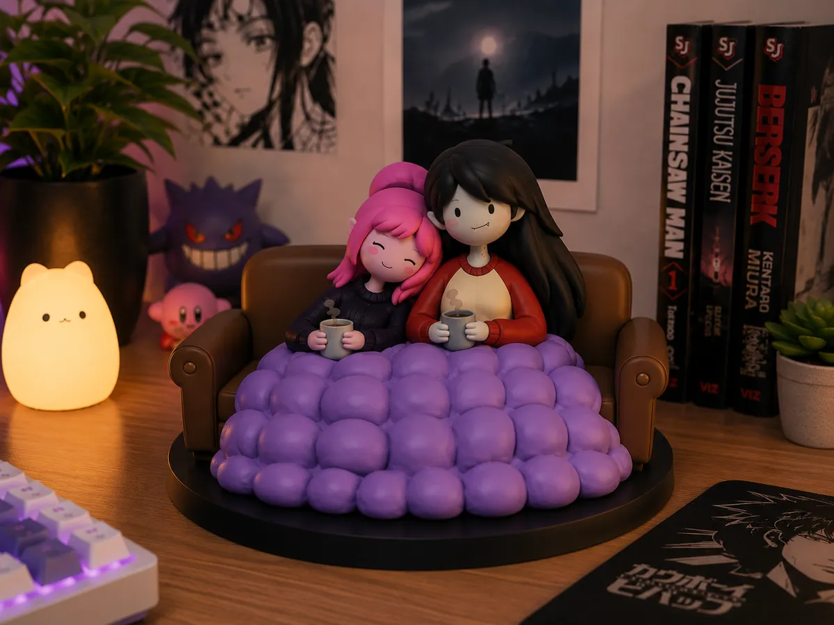 Marceline & Princess Bumbblegum Cozy Sofa Figure - Free 3D Print Model ...
