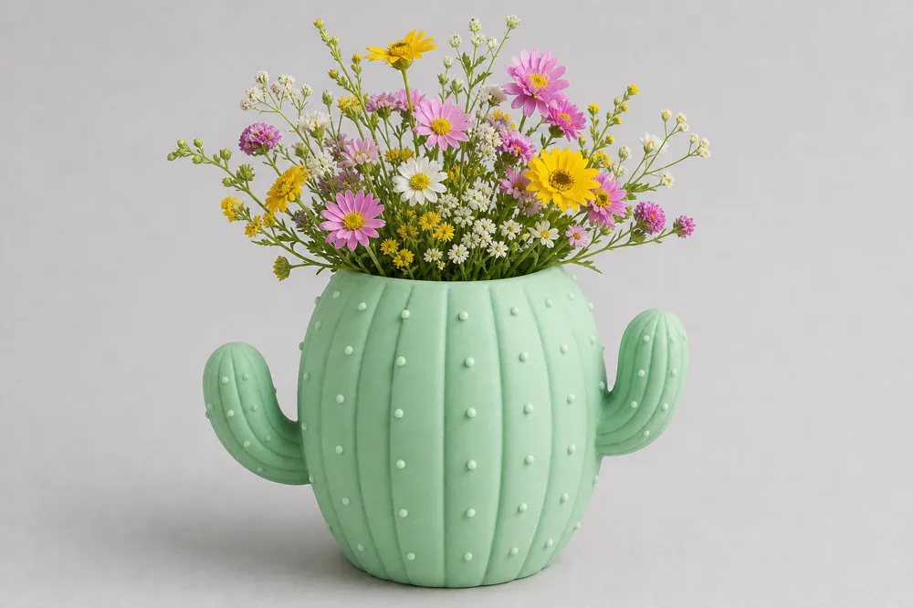 Vase Cactus - Modèle d'Impression 3D Gratuit - MakerWorld
