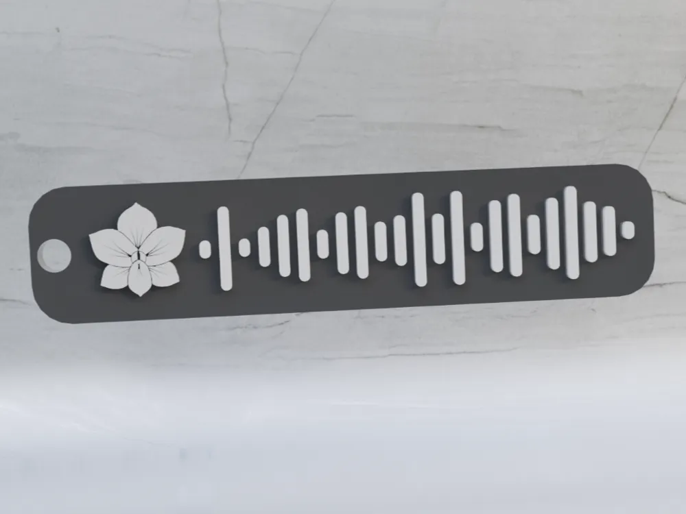 Floral Design Spotify Keychain - Free 3D Print Model - MakerWorld