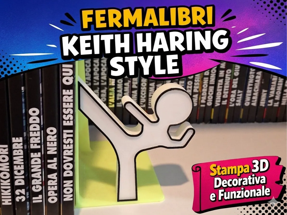 FERMALIBRI KEITH HARING STYLE KARATEKA – BOOKEND - Free 3D Print Model ...
