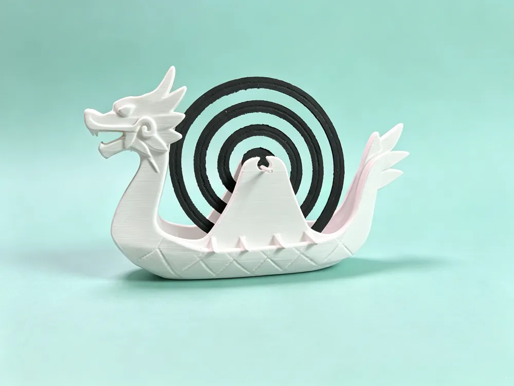 Dragon Boat Mosquito Coil Holder - Free 3D Print Model - MakerWorld