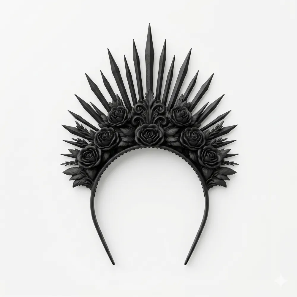 Goth Rose Crown Gothic Floral Headdress Headpiece - Free 3D Print Model ...