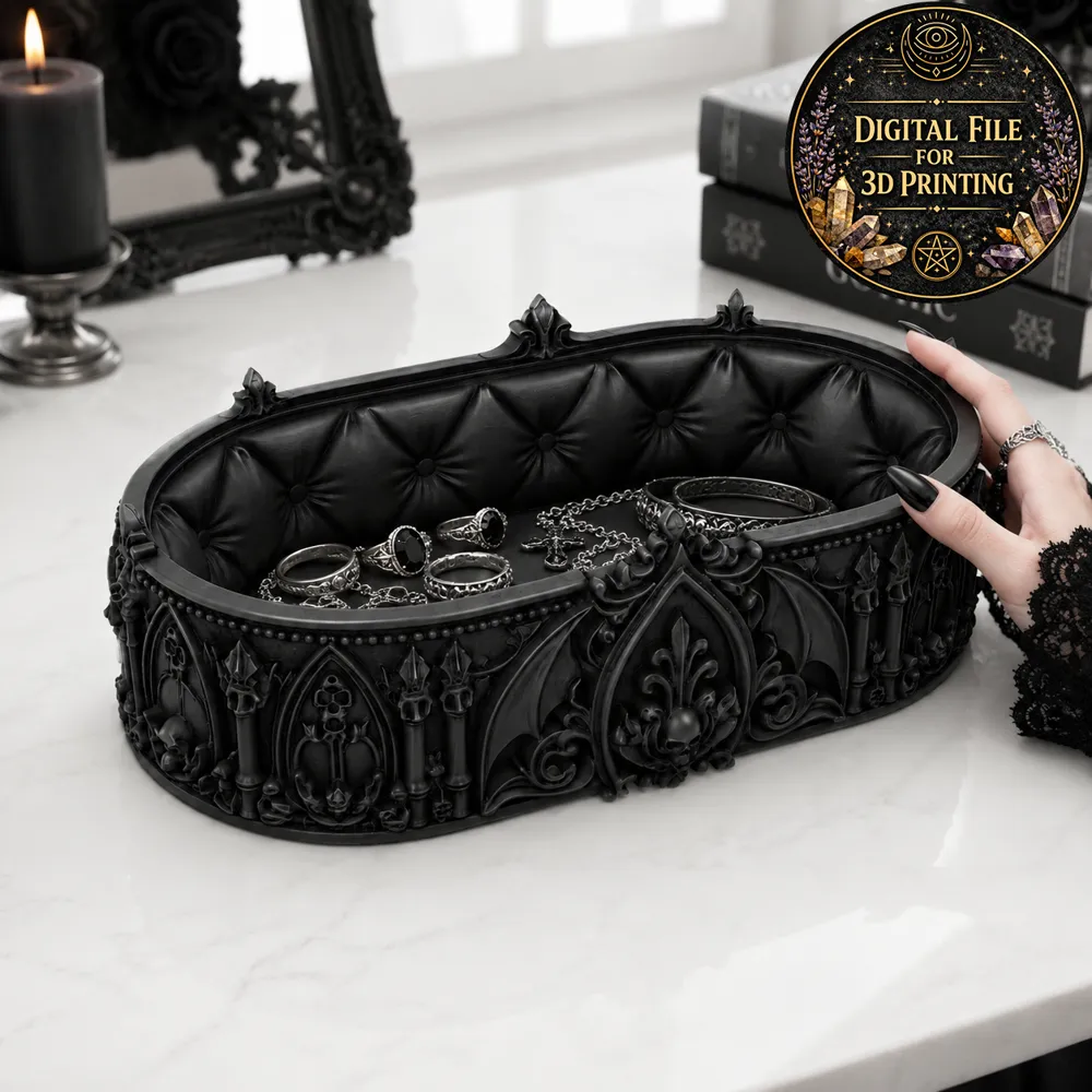 Goth Jewelry Tray Gothic Vanity Organizer Bat - Free 3D Print Model ...