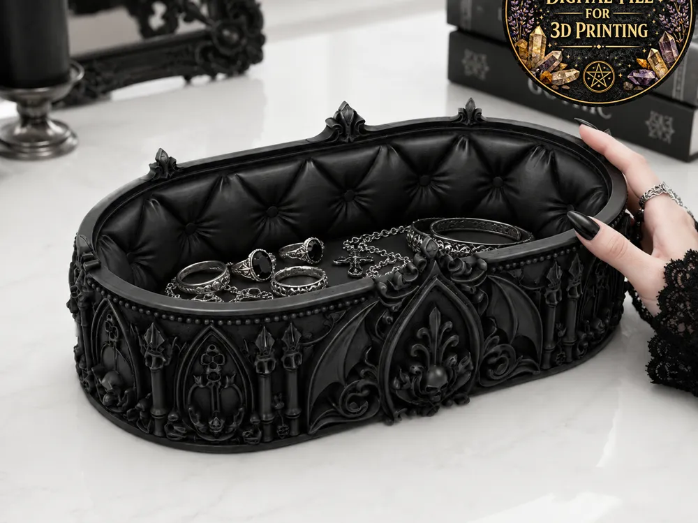 Goth Jewelry Tray Gothic Vanity Organizer Bat - Free 3D Print Model ...