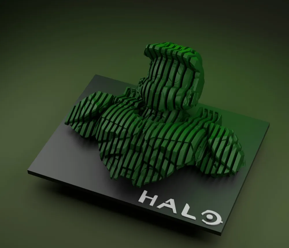 HALO "Master Chief" sliced effects - Free 3D Print Model - MakerWorld