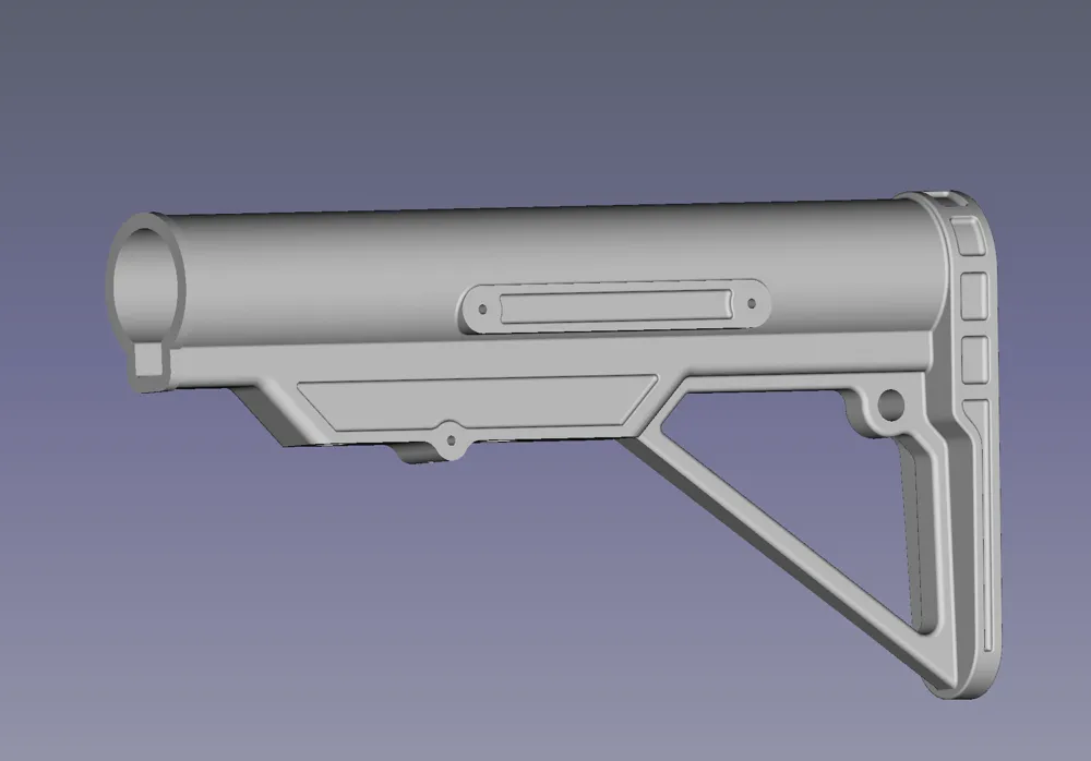 AR15 Stock, long, adjustable, Slinghammer - Free 3D Print Model ...